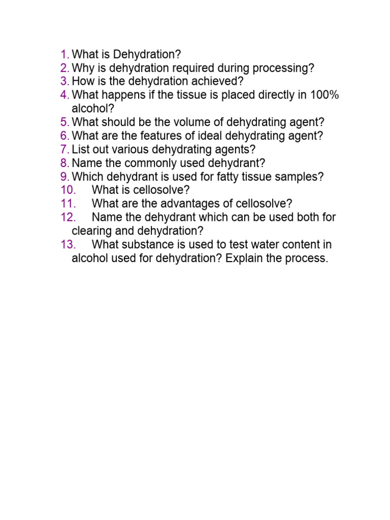 Activity Dehydration | PDF