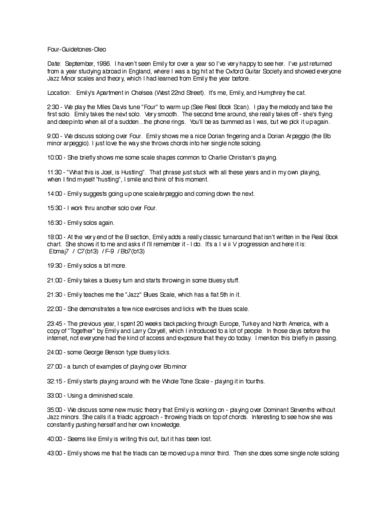 Emily Remler: Guide Tones Index | PDF | Chord (Music) | Musical Forms