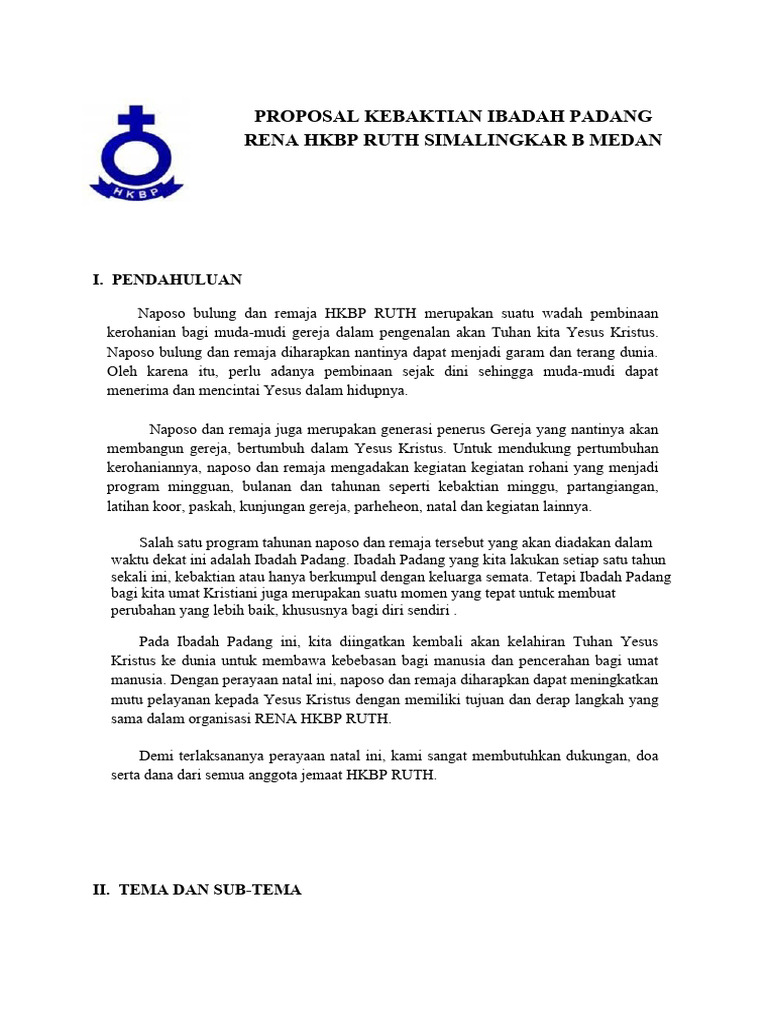 Proposal Ibadah Padang Rena | PDF