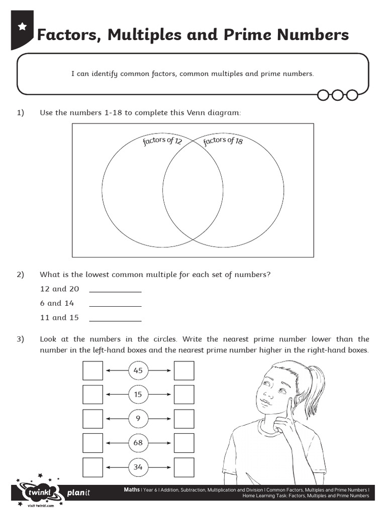 PlanIt Y6 ASMD Multiples and Prime Numbers Differenatiated Home Learning Tasks | PDF ...