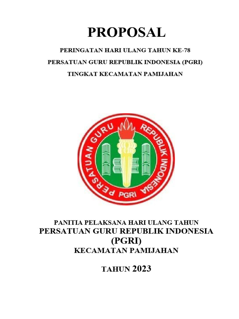 Proposal HUT PGRI Ke-78 Pamijahan | PDF