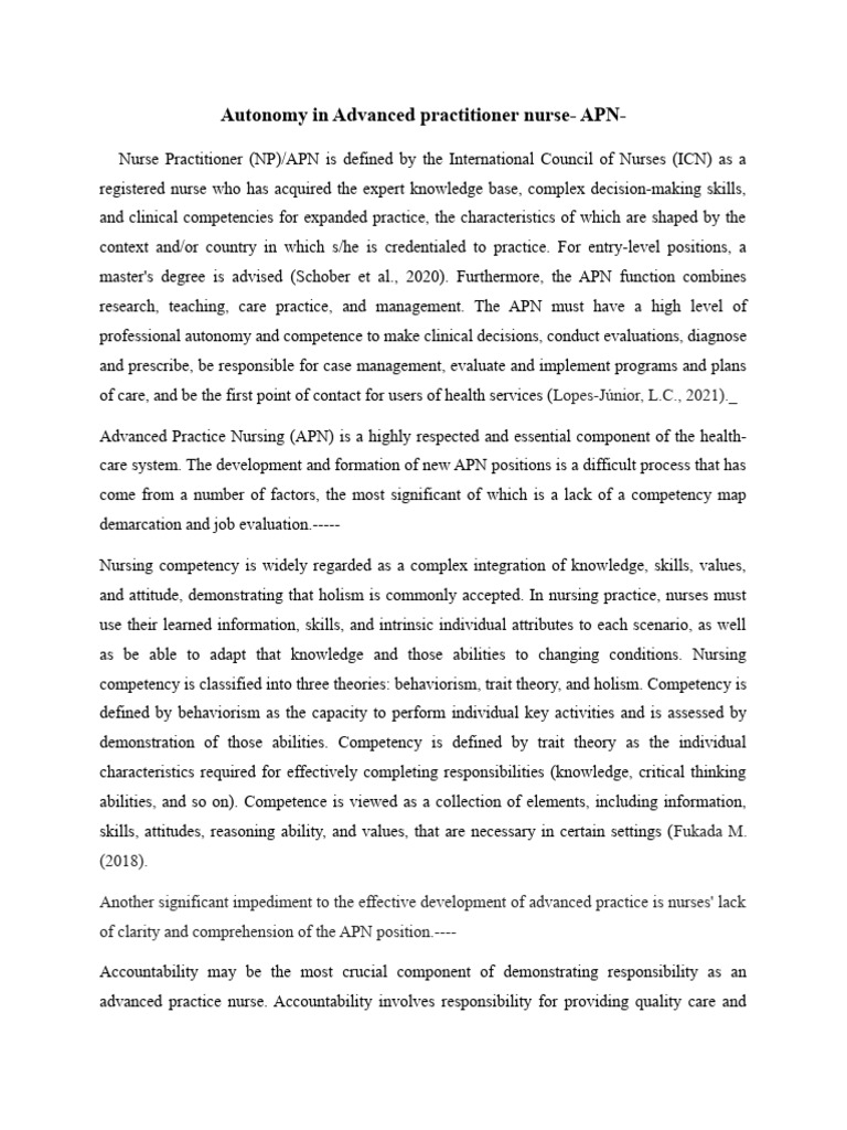 Nursing Autonomy | PDF | Nursing | Autonomy