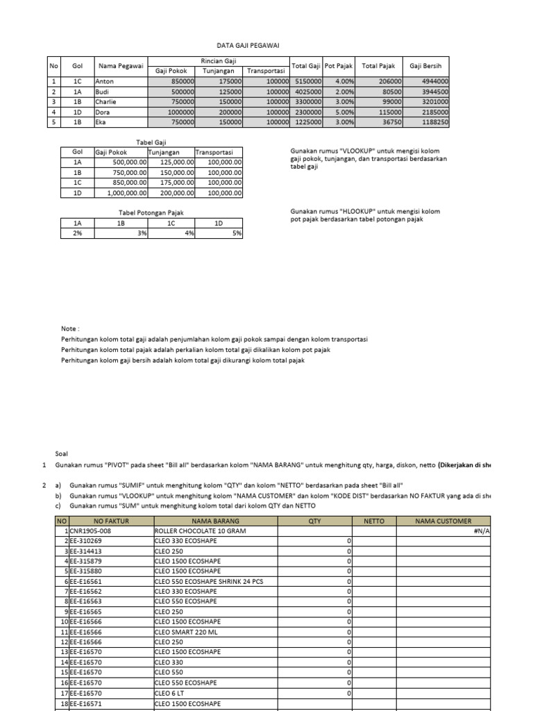 Soal Test Excel | PDF