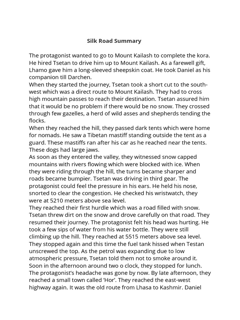 Silk Road Summary | PDF