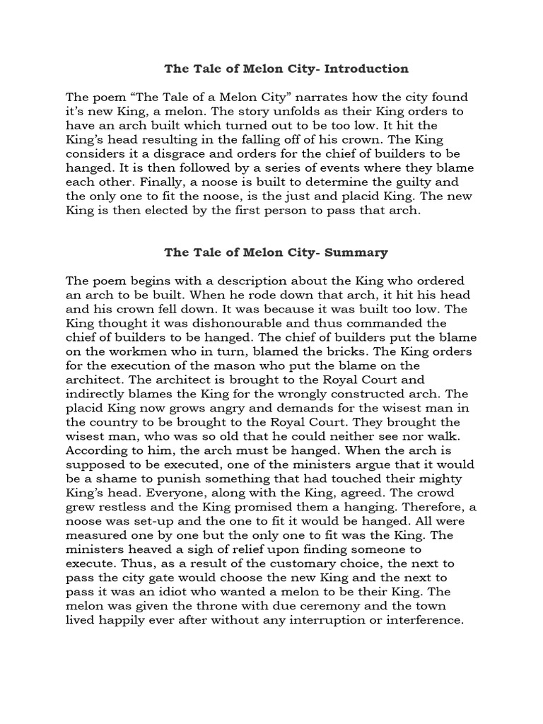 The Tale of Melon City | PDF