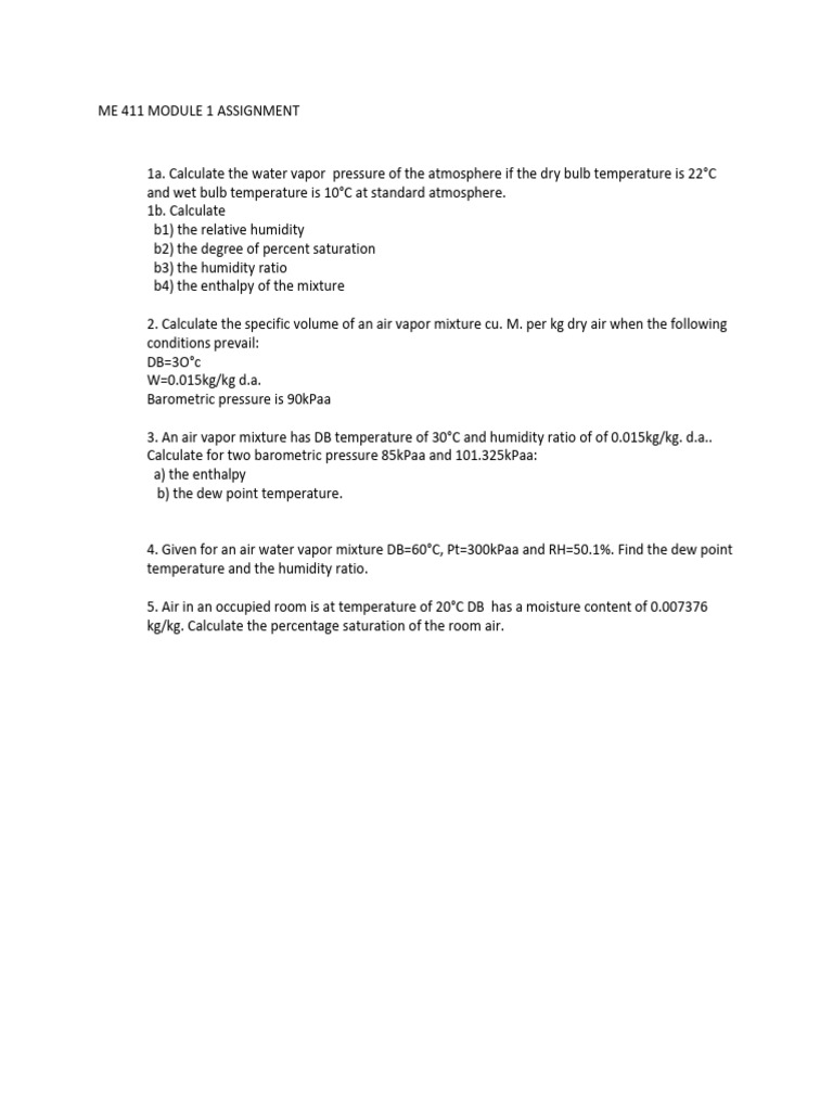 Me 411 Module 1 Assignment | PDF