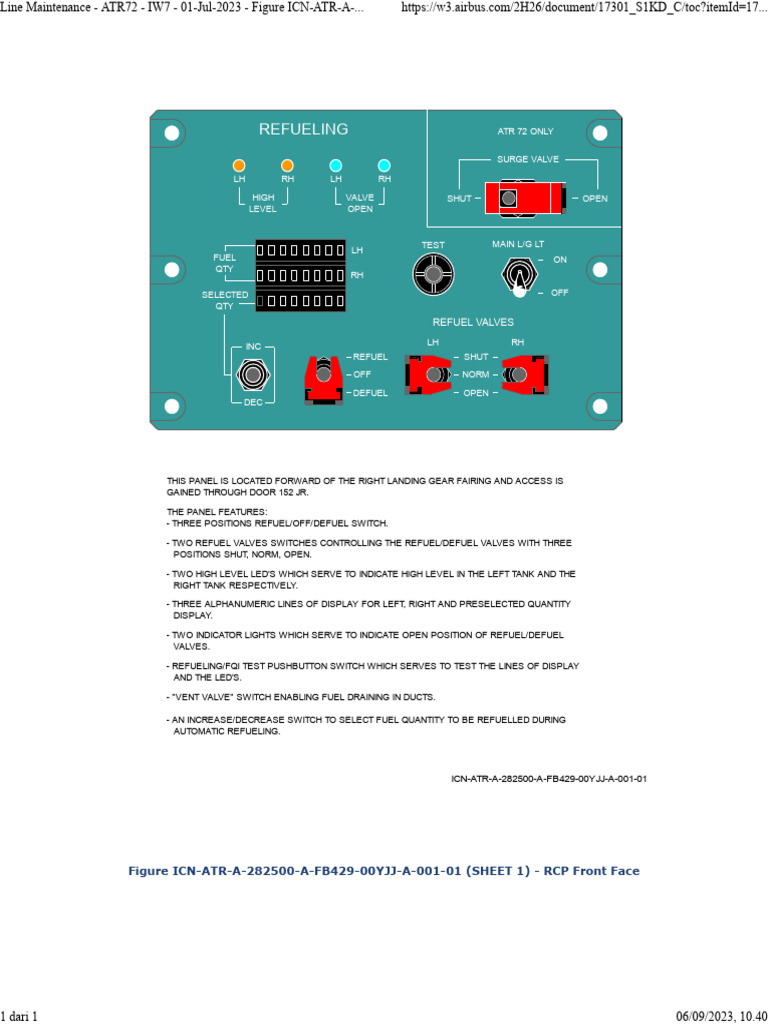 ATR 72 Refueling Control Panel Overview | PDF | Vehicles | Manufactured ...