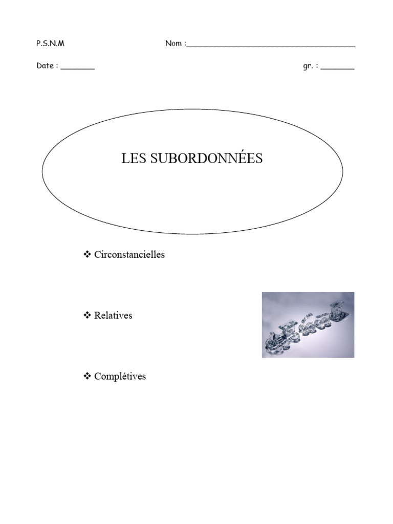 Tableau des subordonnées circonstancielles | PDF