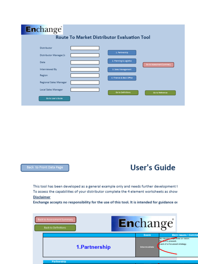 Enchange RTM Distributor Assessment Tool Lite Web | PDF
