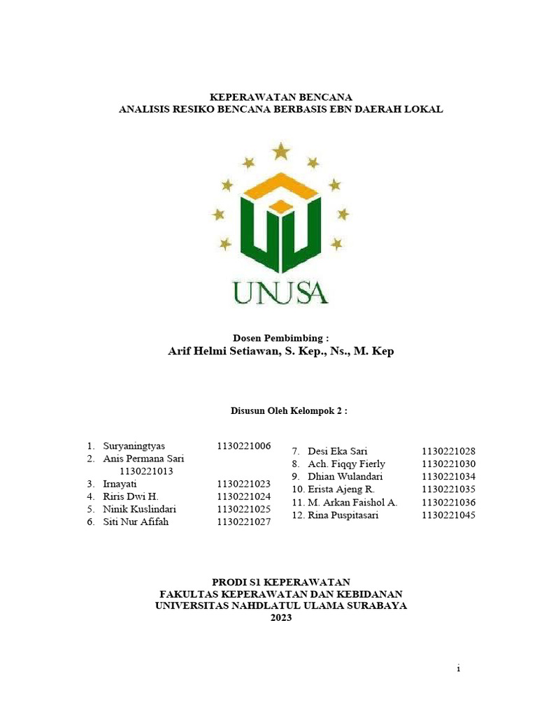 Tugas Analisis Resiko Bencana Berbasis Ebn Lokal | PDF