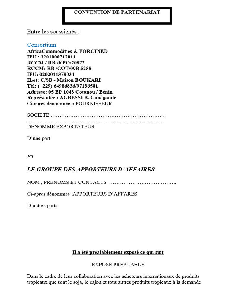 Protocole - Convention de Partenariat | PDF