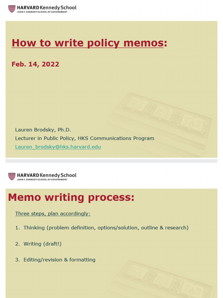 Slides - How To Write A Policy Memo 2 - 14 - 22 | PDF