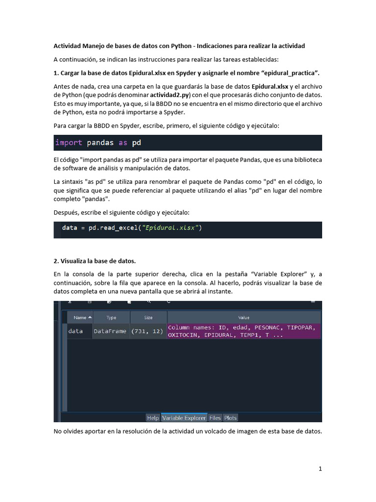 Actividad Manejo de Bases de Datos Con Python - Indicaciones para Realizar La Actividad | PDF ...