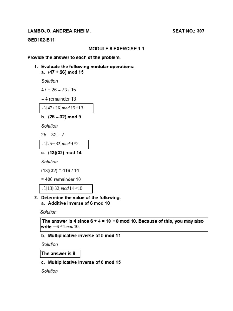 Module 8 Exercise 1.1 | PDF