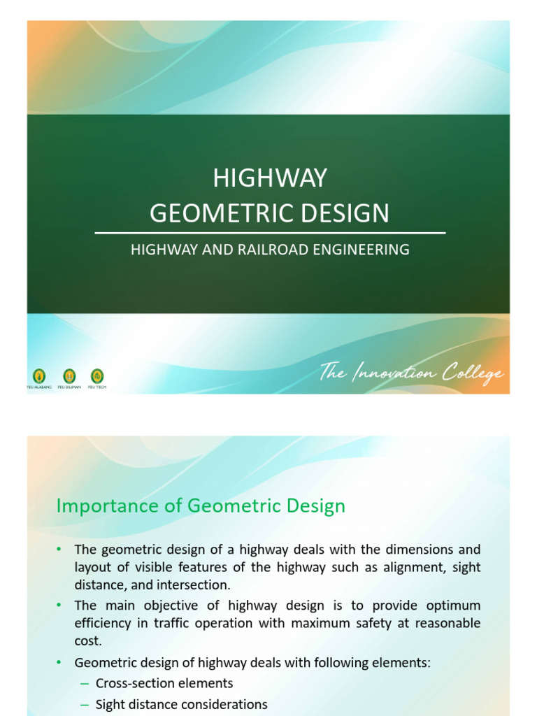 STPDF1 - Highway Geometric Design | PDF | Road | Lane