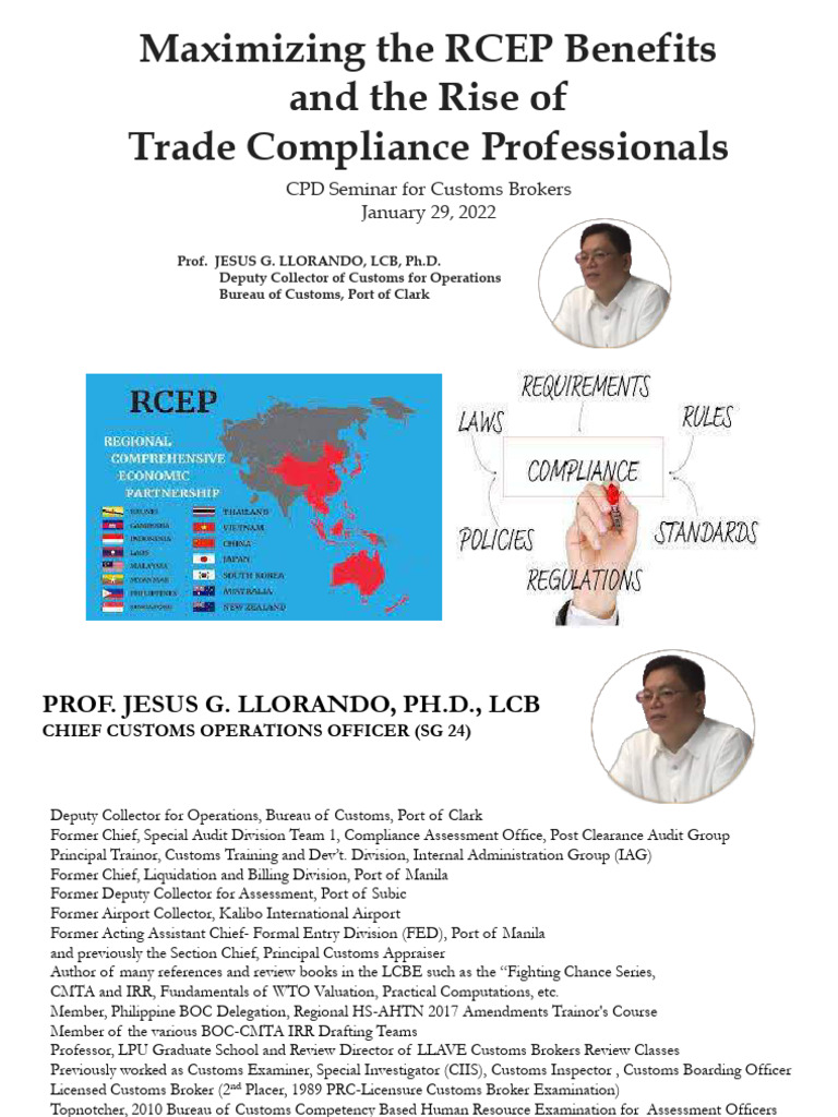 Maximizing The RCEP and The Rise of Trade Compliance Professionals | PDF