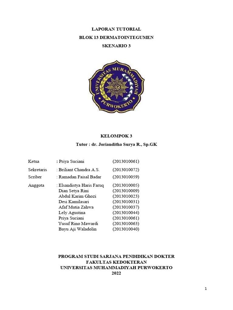 Laporan Tutorial Skenario 3 Blok 13 Kelompok 3 | PDF