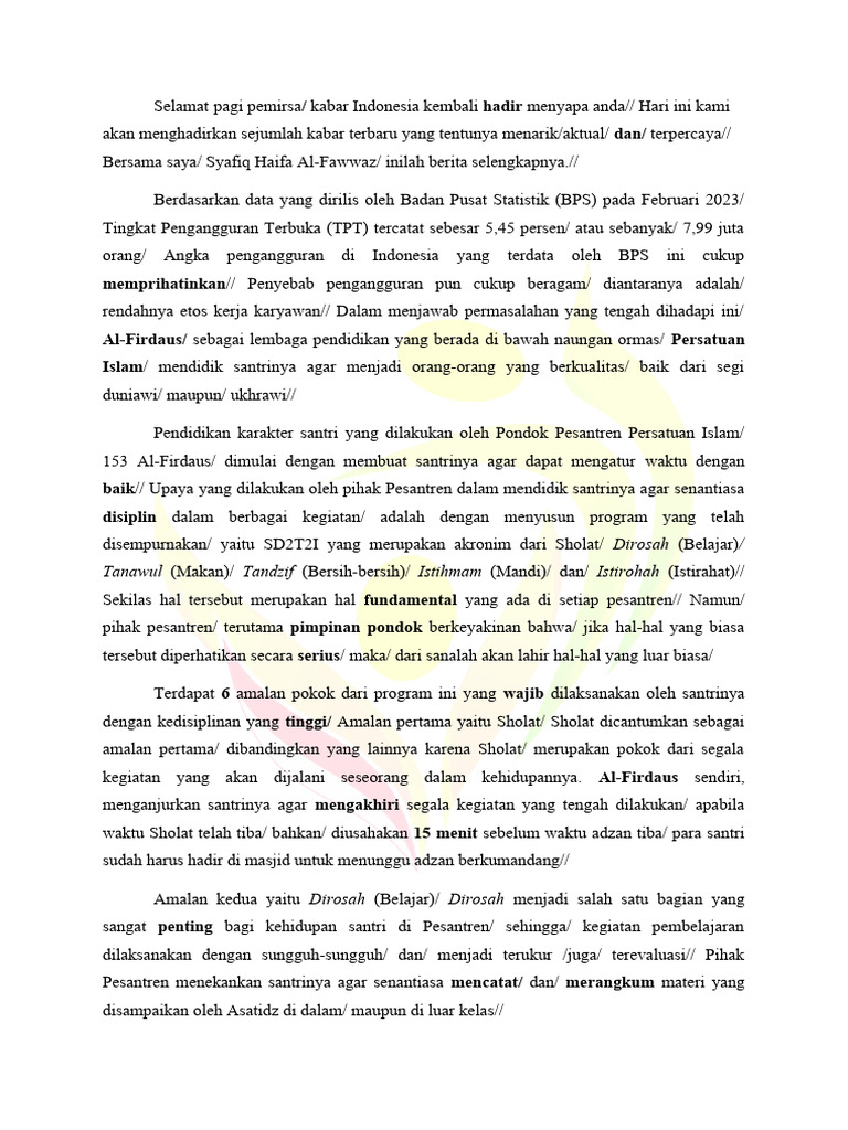 News Anchor (PROMPTER) | PDF