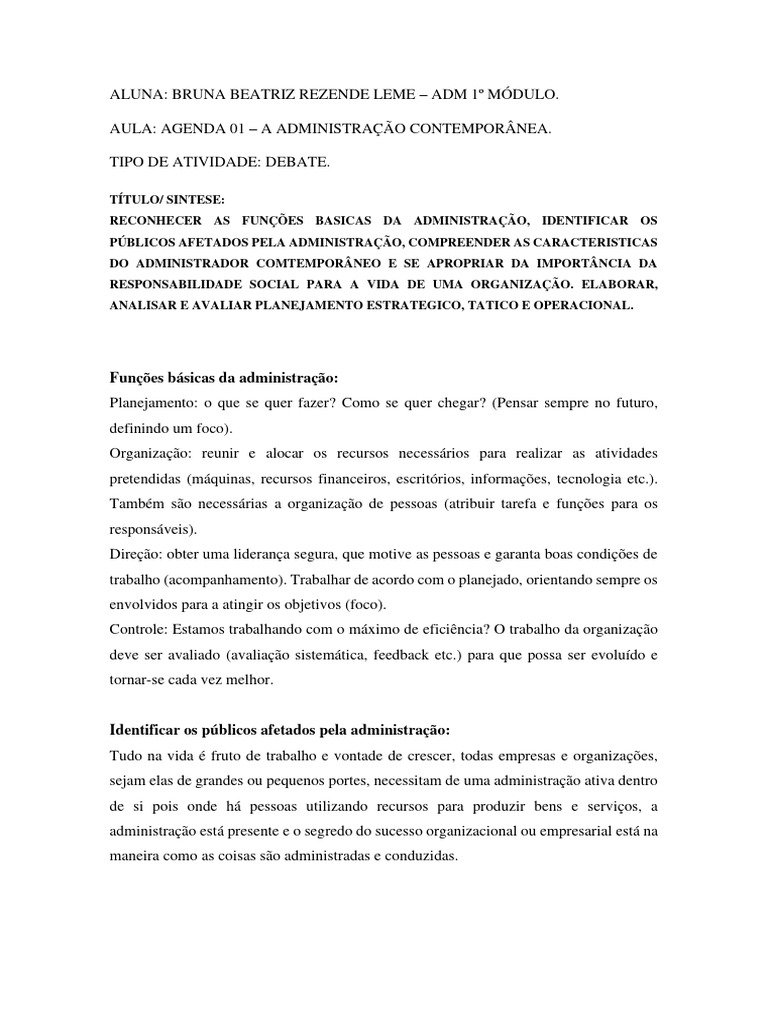 Debate - Agenda 01 | PDF