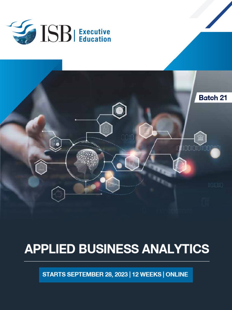 Isb Aba Brochure | PDF | Analytics | Machine Learning