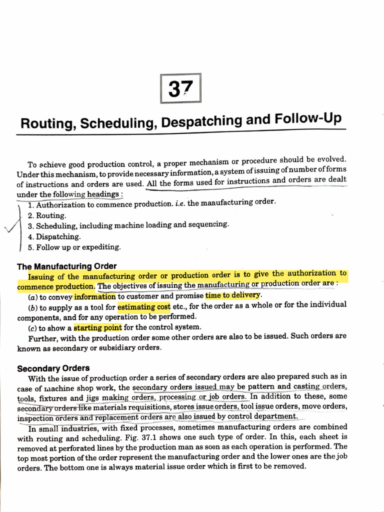7 Routing, Scheduling, Dispatching-1 | PDF | Scheduling (Production ...