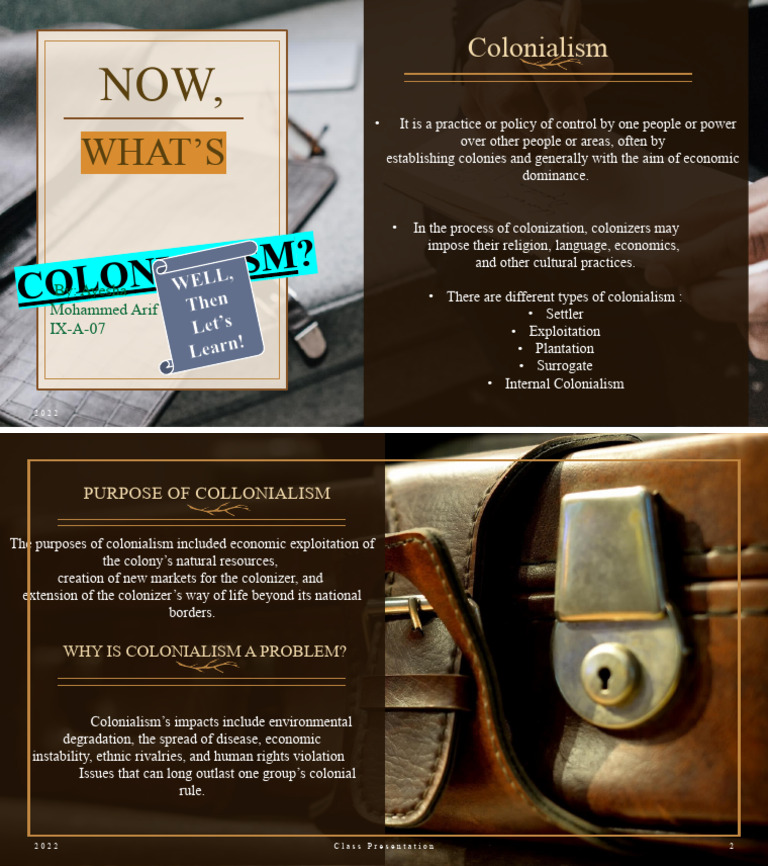 Colonialism PPTX by Ayesha Mohammed Arif | PDF | Politics | Social Science