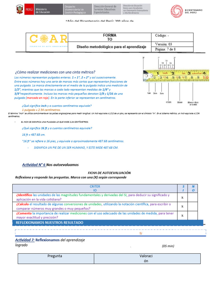 DMpA #1 EVIDENCIA | PDF | Pulgada | Metrología