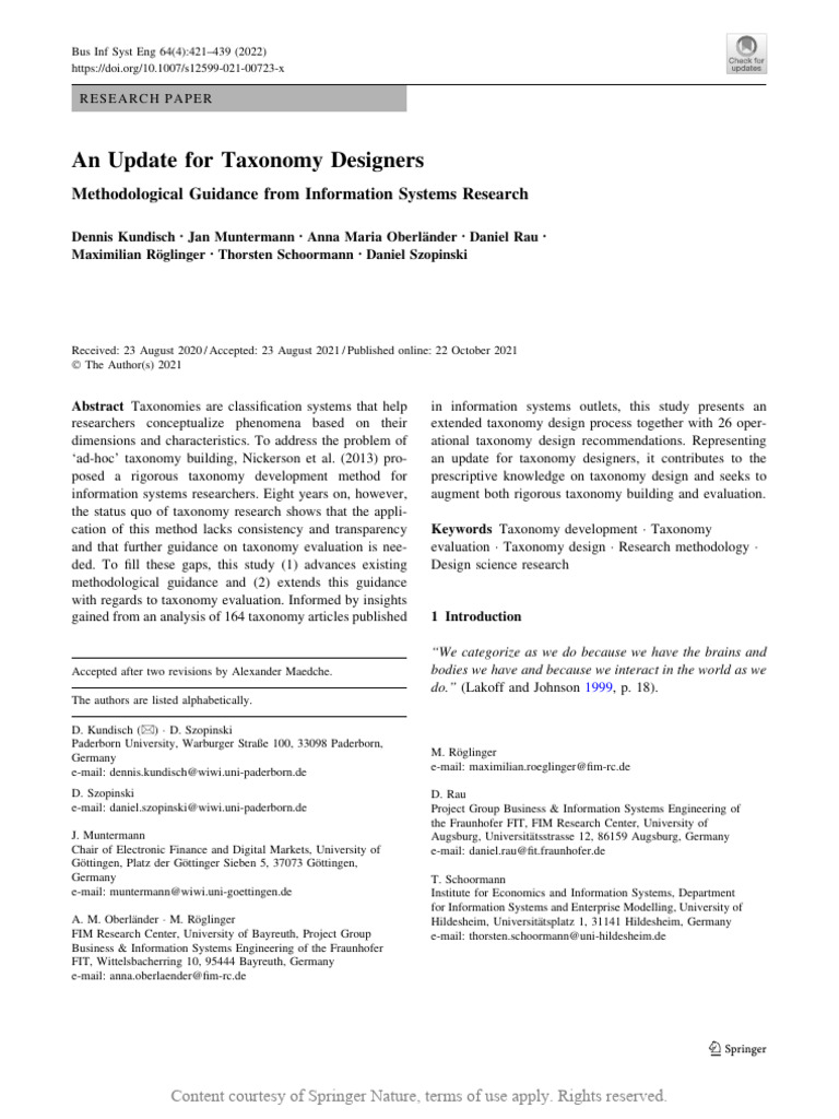 An Update For Taxonomy Designers - Methodological | PDF