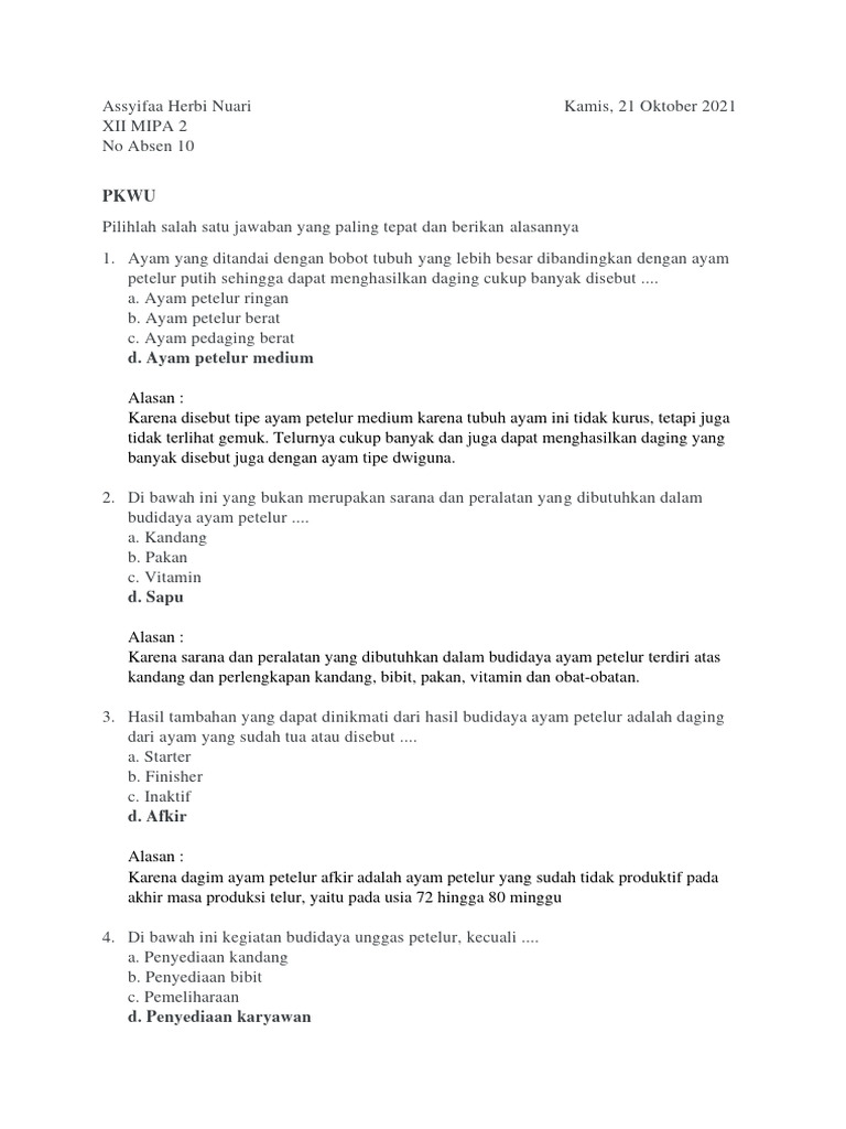 PKWU P.13 - Assyifaa Herbi Nuari - XII MIPA 2 | PDF