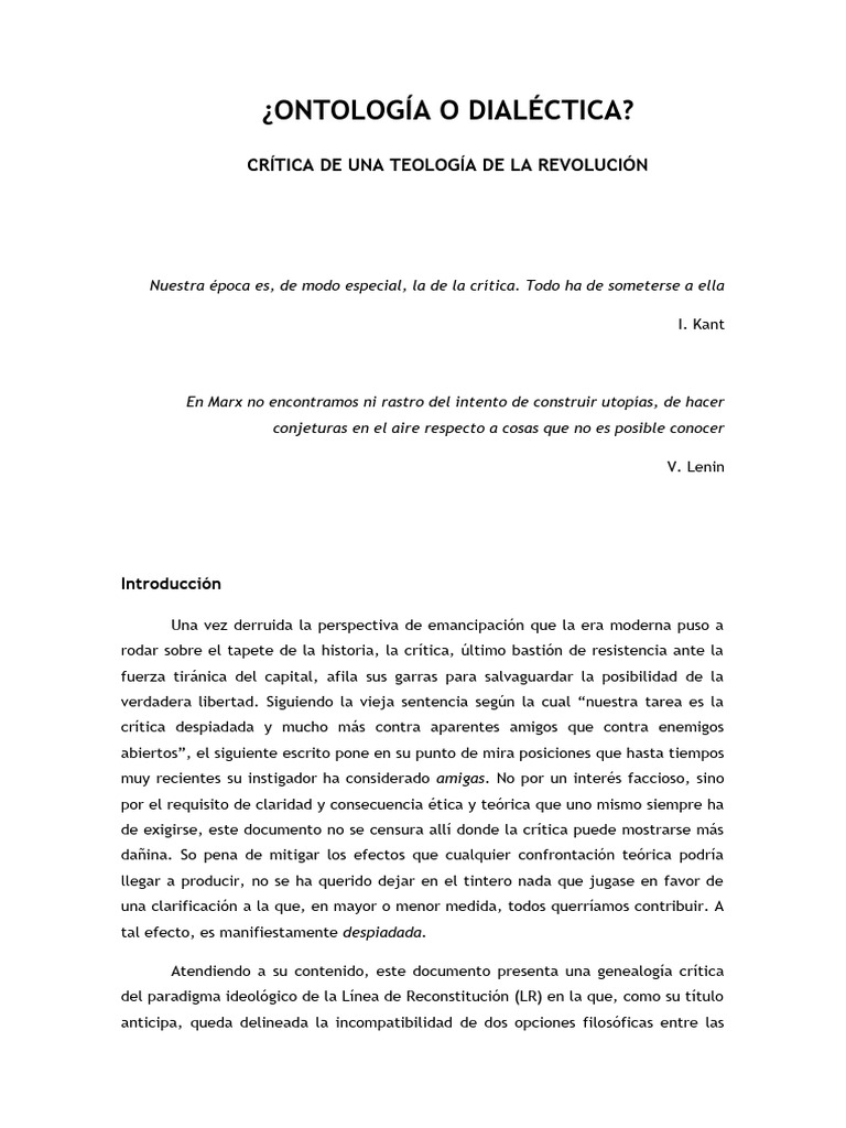 TFG ONTOLOGIA O DIALECTICA DEF | PDF | Dialéctico | Karl Marx