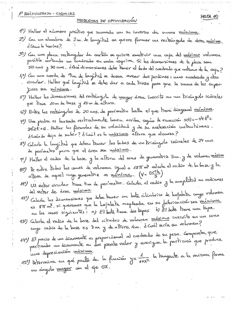 (Mat) Problemas de Optimización | PDF