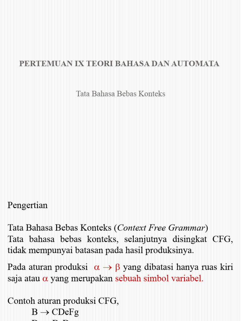 Pertemuan Ix Teori Bahasa Dan Automata Pdf 