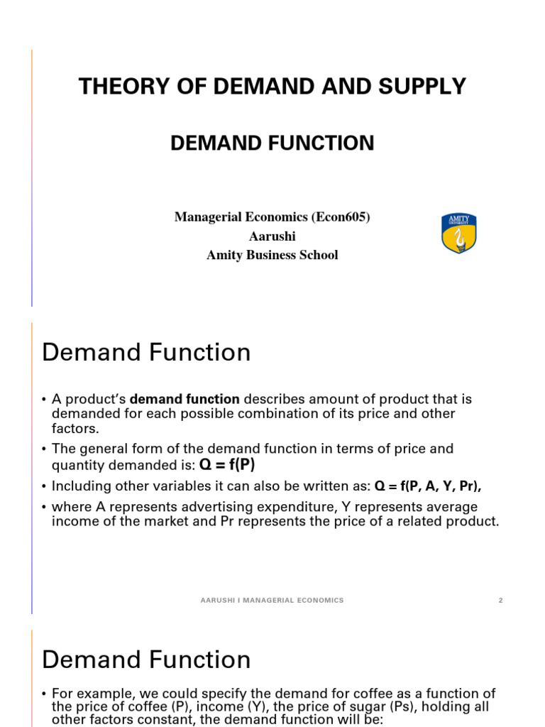 Class 3 - Demand Function | PDF | Demand | Demand Curve