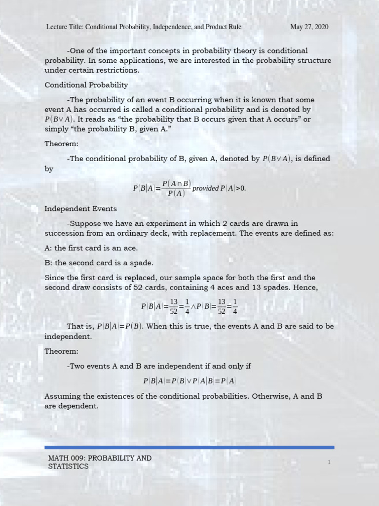 Conditional Probability Basics | PDF