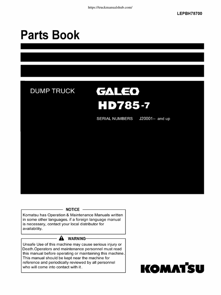 Komatsu HD785-7 Parts Book | PDF