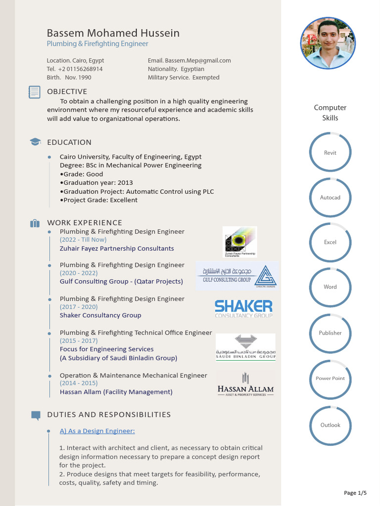Bassem CV Mech | PDF | Engineering | Engineer