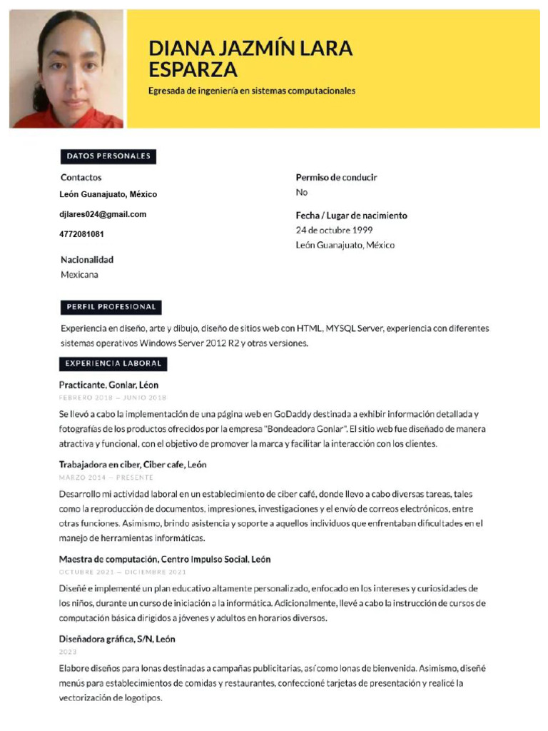CV Diana Jazmin Lara Esparza | PDF