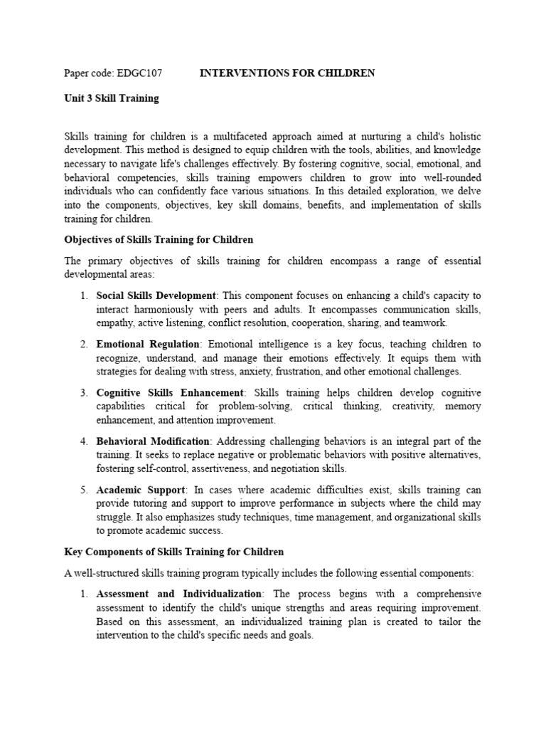 Unit 3 Skill Training | PDF