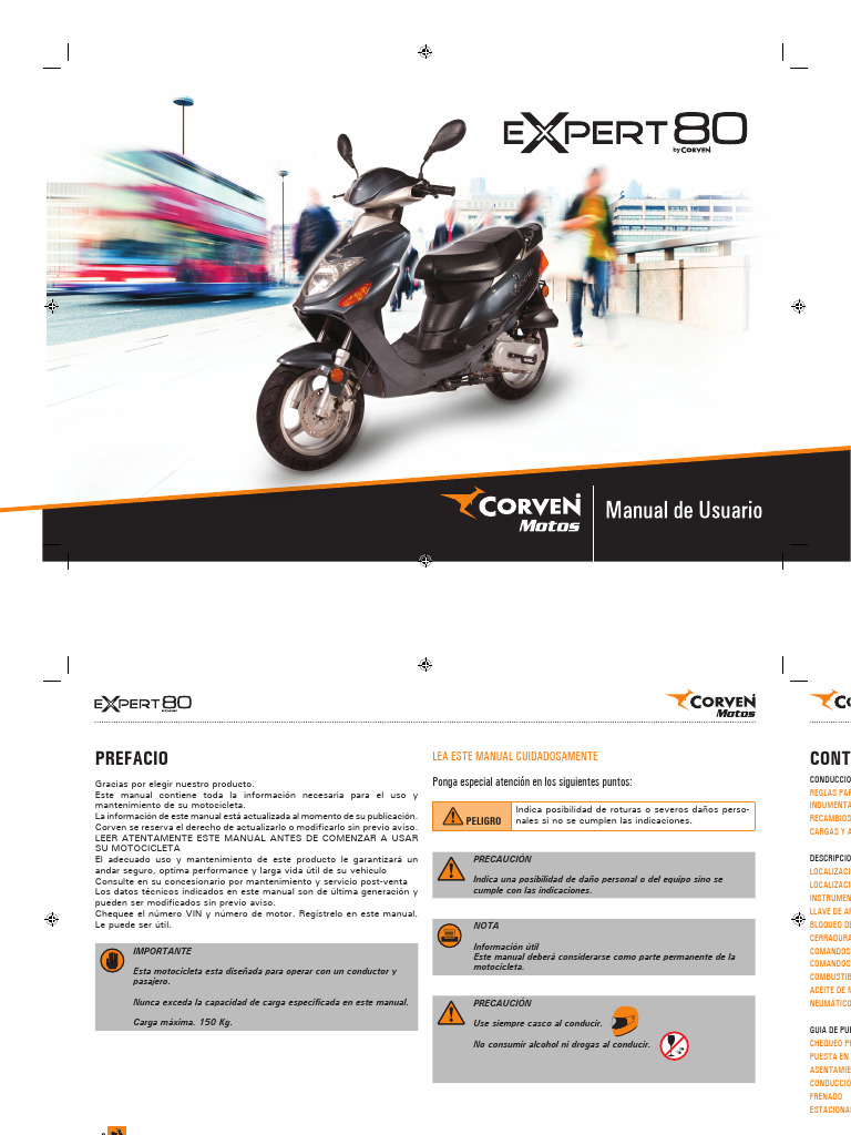 Manual de Uso Corven Expert 80 | PDF