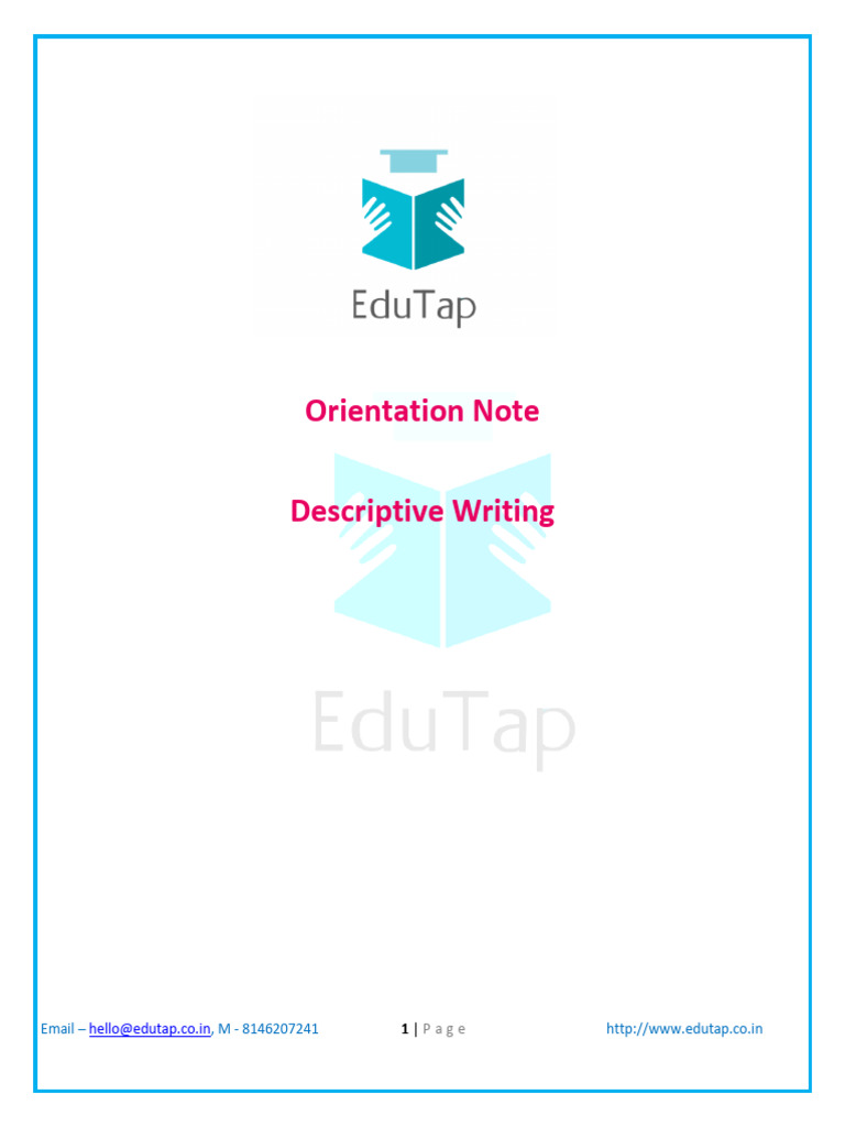 Orientation Note-Descriptive Writing | PDF