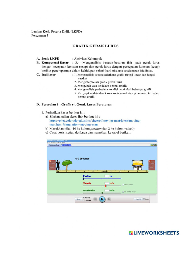 LKPD Grafik Gerak Lurus | PDF