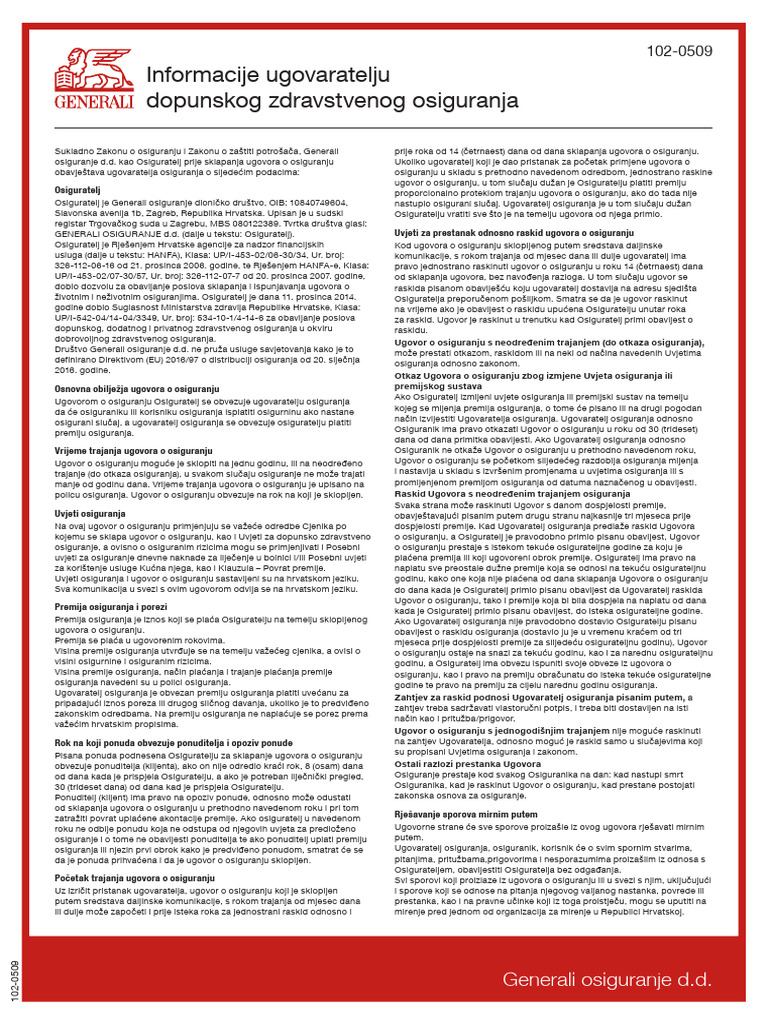 102-0509 Informacije Ugovaratelju DZO | PDF