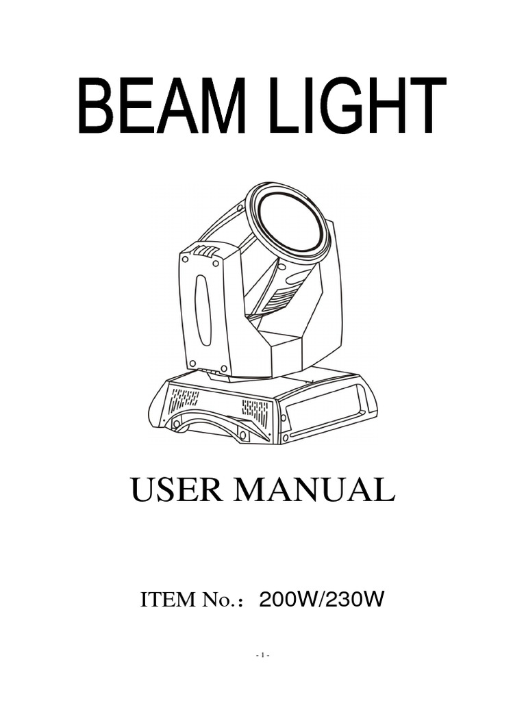 Beam 230 7R Manual | PDF