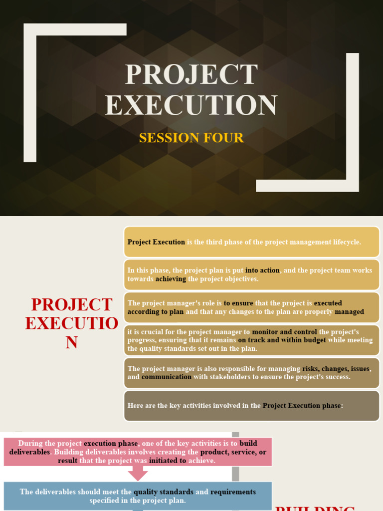 Session Four - Project Execution | PDF | Project Management | Procurement