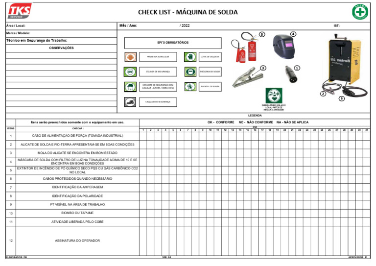 Check List NR-12 Máquina de Solda | PDF