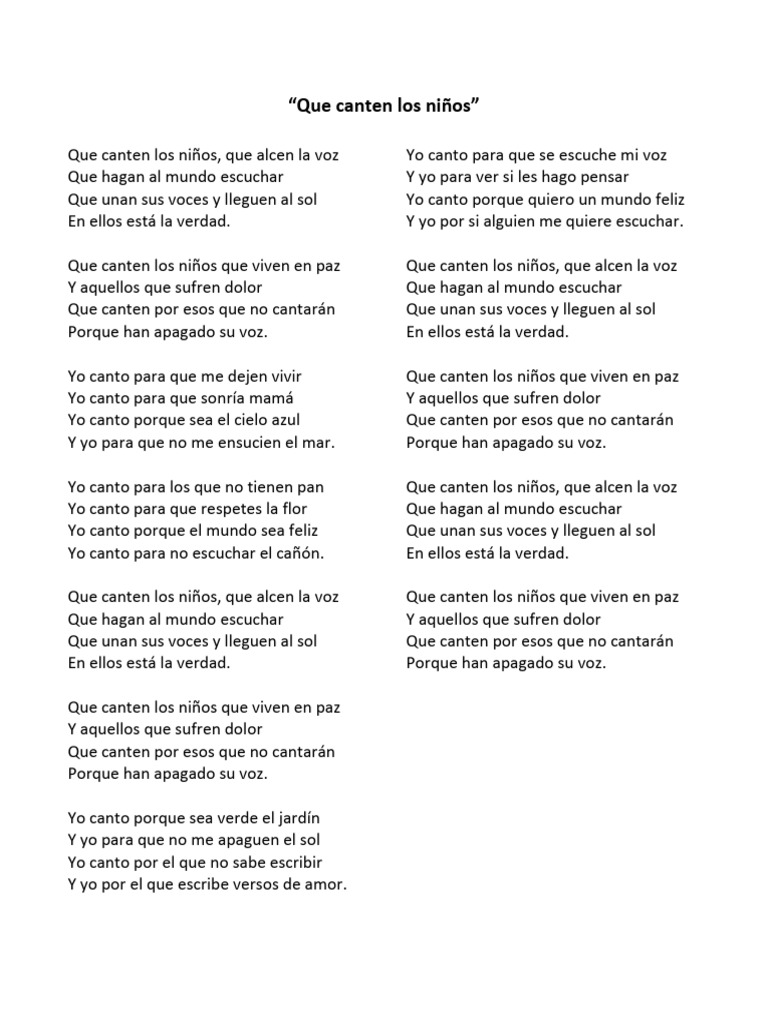 Que Canten Los Niños | PDF