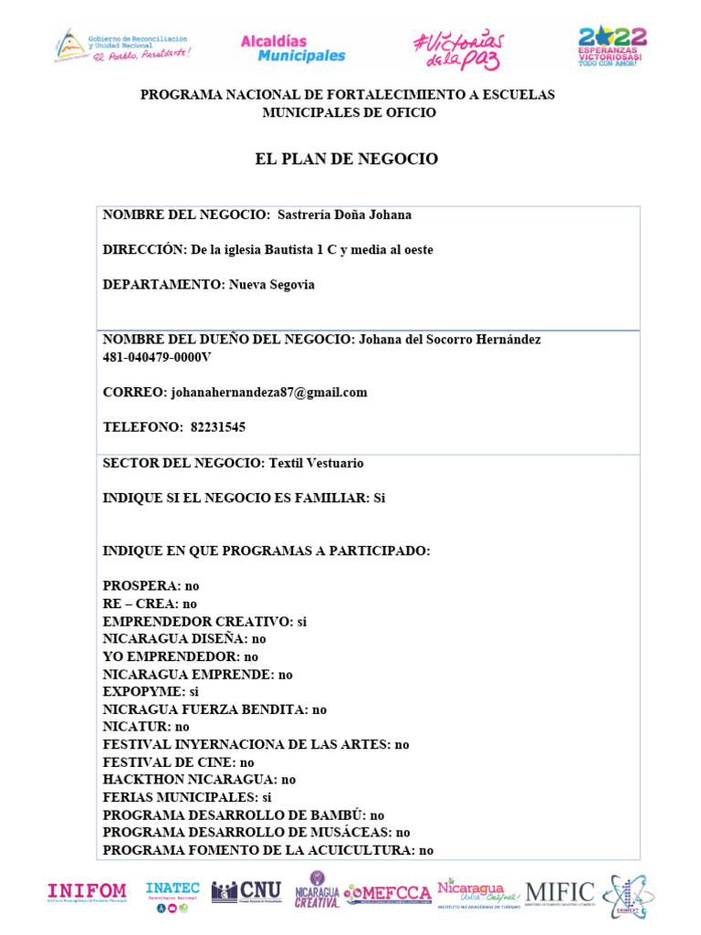 Plan de negcio | PDF