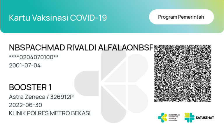 Sertifikat Vaksin Dosis 3_Achmad Rivaldi Alfalaq | PDF