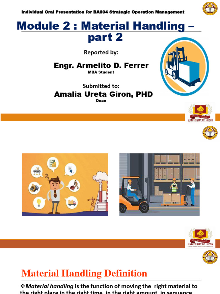 Module 2 Material Handling - Part 2 by ADFerrer | PDF | Automation ...