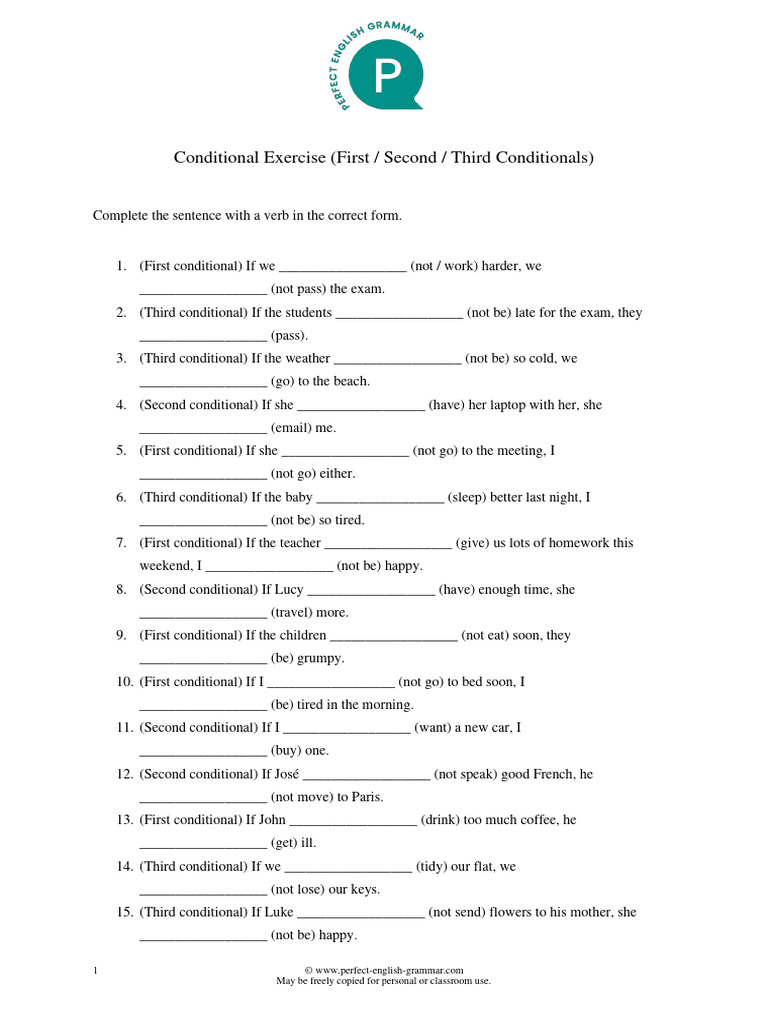 First Second Third Conditional Exercise | PDF First Second Third Conditional Exercise | PDF